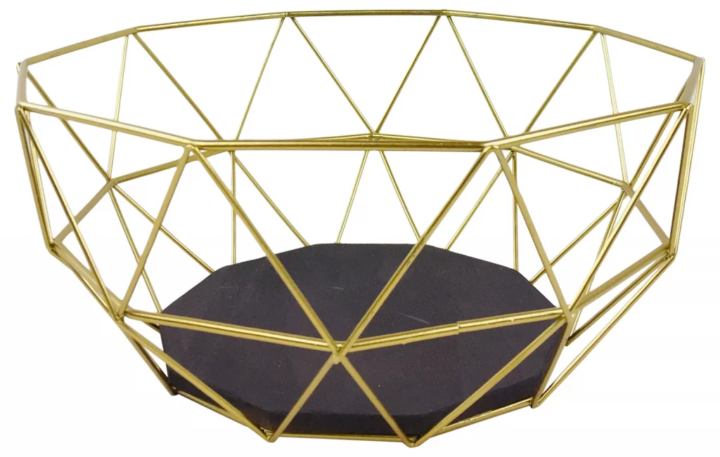 EagleWiz Golden Geometric Style Wire Bowl | EagleWiz