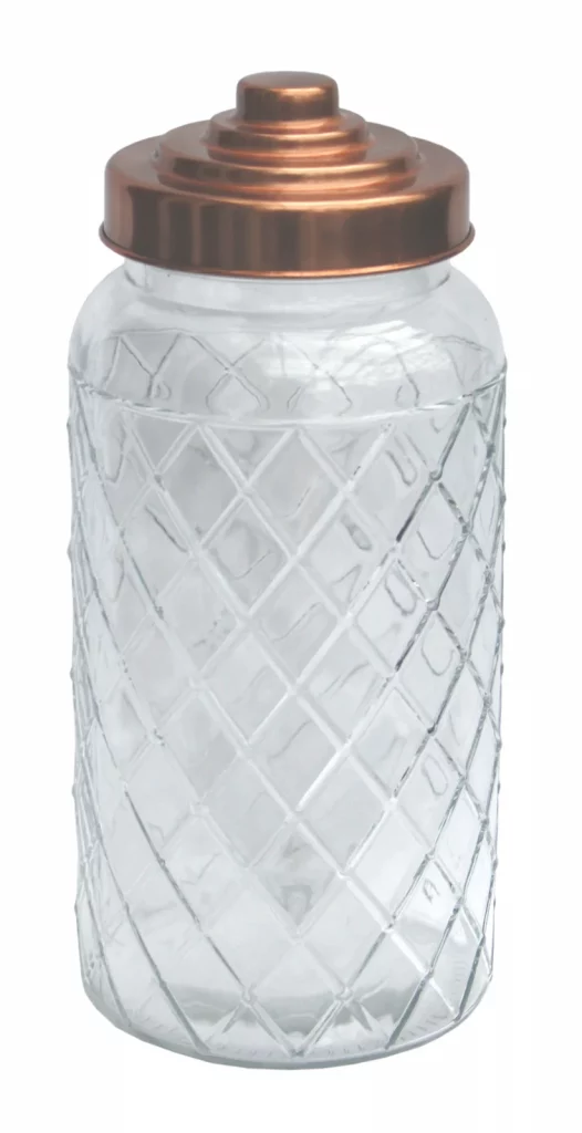 EagleWiz Round Glass Jar With Copper Lid - 9.5 Inch | EagleWiz