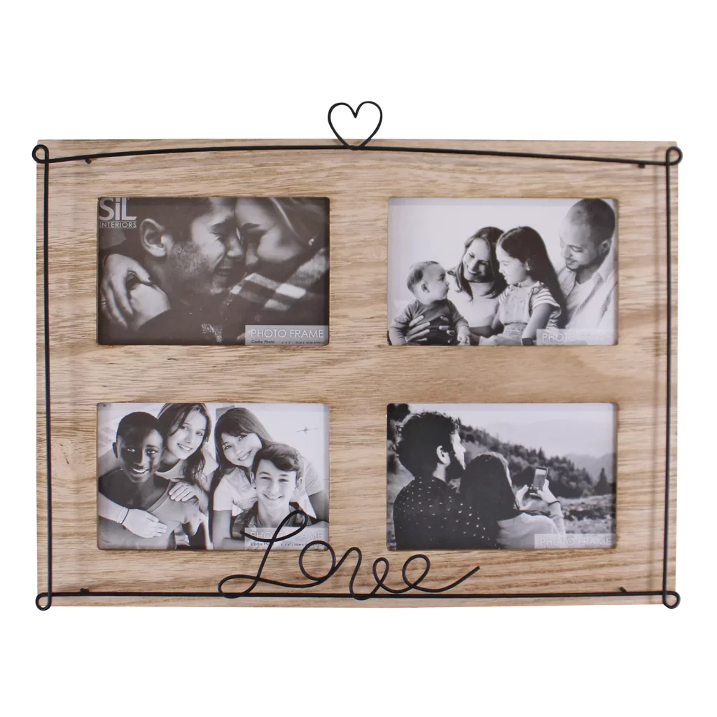 Multi Photo Frame, Holds 4 Photos, Love Design | EagleWiz